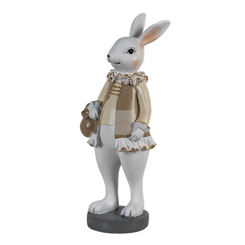 Statuetta coniglietto bianco elegante in resina Clayre & Eef