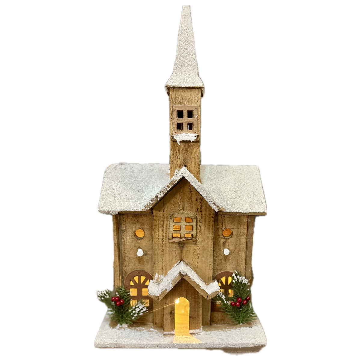 Chiesetta Innevata in Legno con Led Natale Bianchi Dino H 58 cm — Sweet ...
