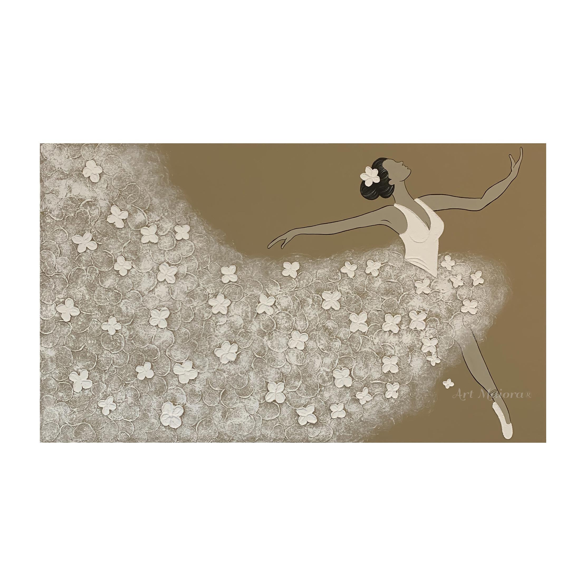 Quadro con cornice dipinto a mano ballerina art maiora made in Italy